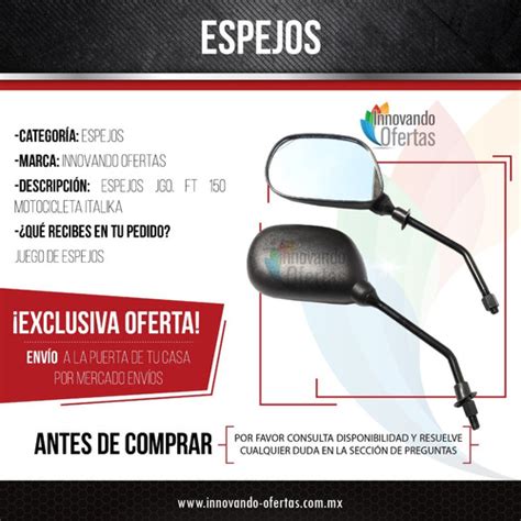 Espejos Jgo Ft Motocicleta Italika Innovando Ofertas