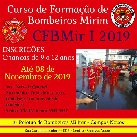 Corpo de Bombeiros abre inscrições para Bombeiros Mirins Jornal O Celeiro