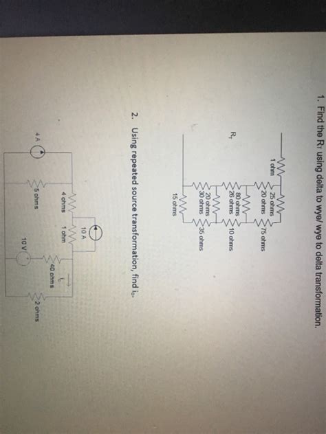 Solved 1 Find The Rr Using Delta To Wye Wye To Delta Chegg