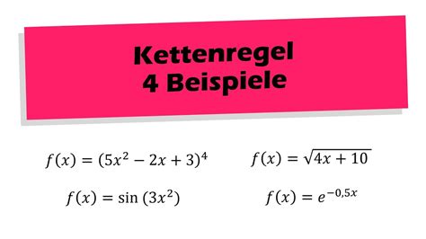 Kettenregel einfach erklärt 4 Beispiele Differentialrechnung