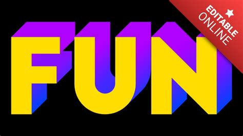 D Text Yellow Purple And Blue Text Effect Generator