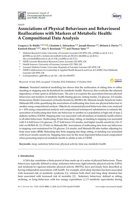 pdf associations of physical behaviours and behavioural reallocations with markers of