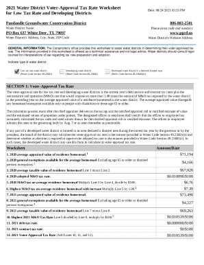 Fillable Online Tax Rate Calculation Worksheet Refugio County