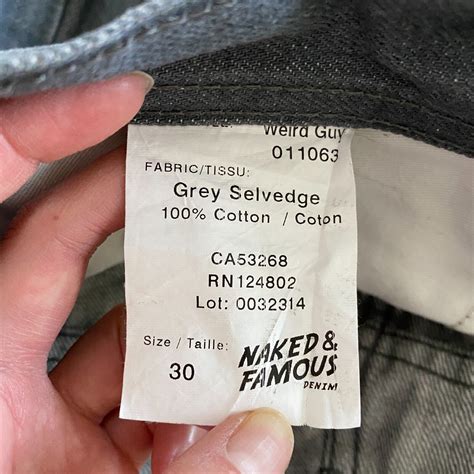 Naked Famous Weird Guy Grey Selvedge Slim Fit Men S Gem