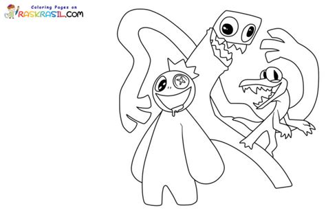 Coloriage De Blue Rainbow Friends Soalan Bake