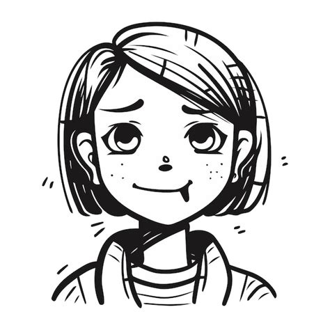 Ilustração vetorial de uma garota bonita de desenho animado sardas