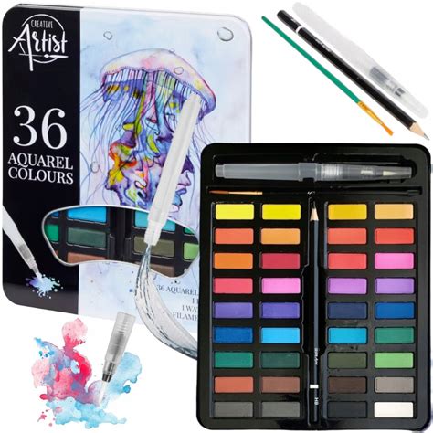 Farby Akwarelowe Akwarele P Dzle O Wek Etui Kol Creative Artist
