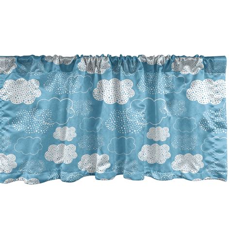 Blue Sky Window Valance Pack Of 2 Dotted Fluffy Cloud Illustrations