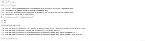 solved verify that the given function y is a solution of the