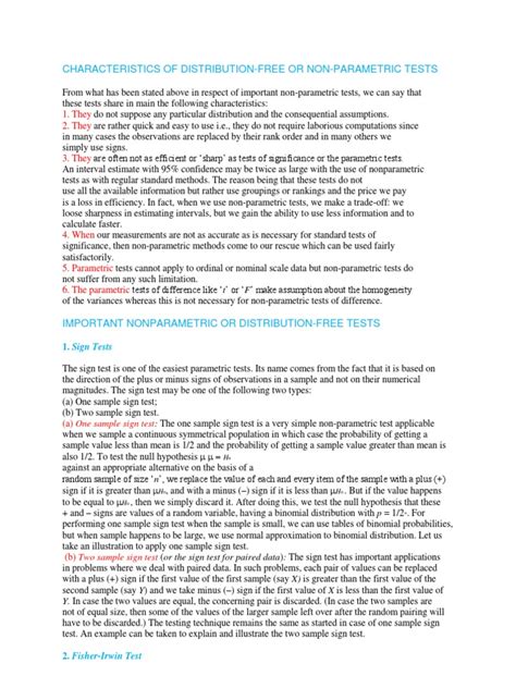 non parametric test pdf correlation and dependence nonparametric statistics