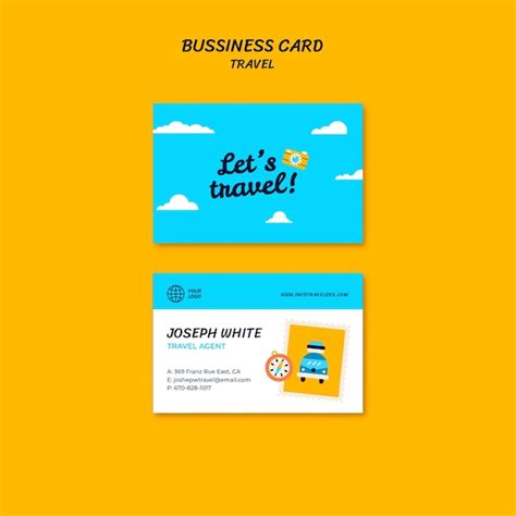 Modèle De Carte De Visite Horizontale De Voyage Et D aventure PSD
