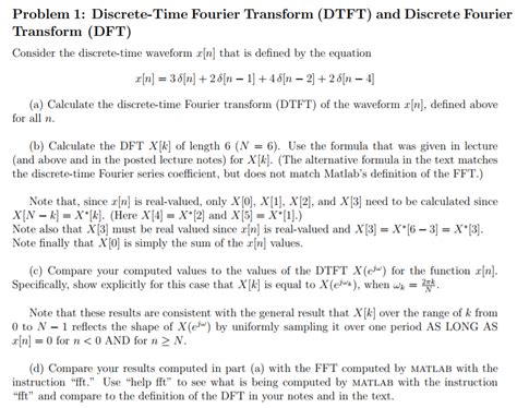 solved problem 1 discrete time fourier transform dtft and