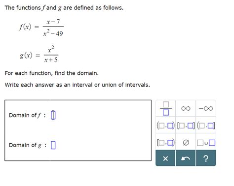 solved the functions fand g are defined as follows 2 x 49 0