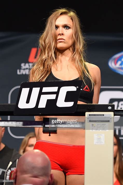 Ronda Rousey Weighs In During The Ufc Weigh In At The Event Deck