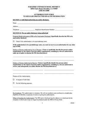 Fillable Online HIPAA Auth Form Doc Fax Email Print PdfFiller