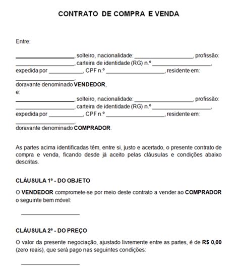 Modelo De Contrato De Compra E Venda Artofit