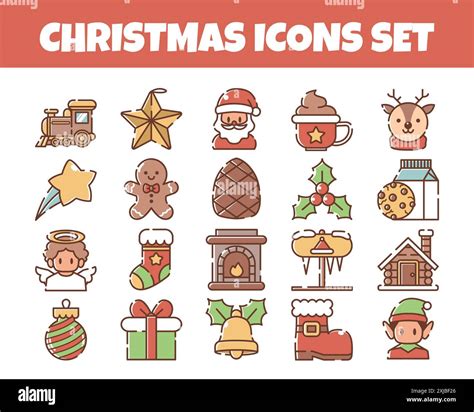 Christmas Icons Set Vector Illustration Stock Vector Image Art Alamy