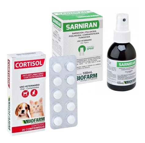 Kit Cortisol Sarniran Sarnas Dermatite Corticoide C Es E Gatos