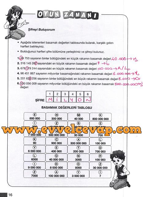 5 Sınıf Matematik MEB Yayınları Ders Kitabı Cevapları Sayfa 16 Ders