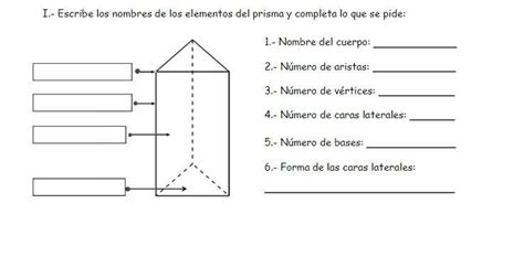 Escribe Los Nombres De Los Elementos Del Prisma Y Completa Lo Que Se