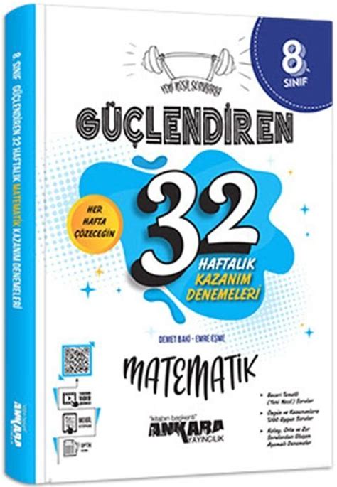 Ankara Yayıncılık 8 Sınıf Matematik Güçlendiren 32 Haftalık Kazanım