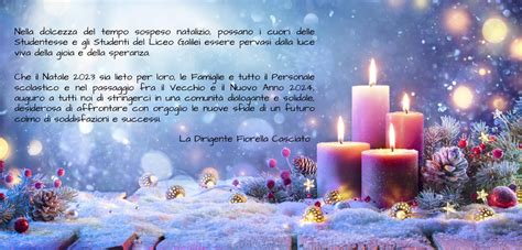 Auguri Della Dirigente Scolastica Liceo GALILEO GALILEI