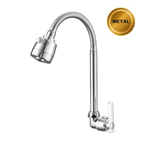 Torneira Cozinha Gourmet Bancada Parede Flexível 1 4 Volta Cromo