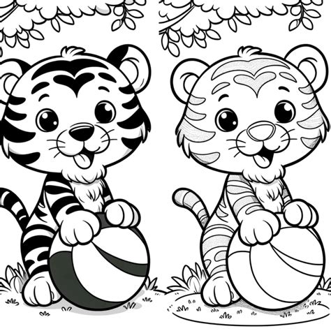 Glücklicher Tiger Spaß Ausmalbild für Kinder Wunderbare Bilder