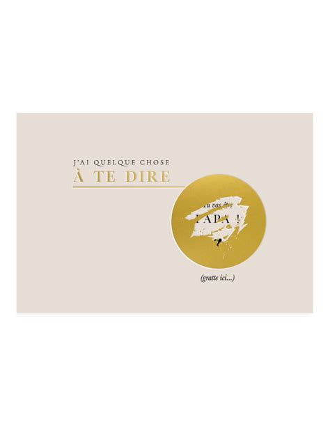 Carte annonce Grossesse à gratter Tu vas être PAPA Zakuw Dröm