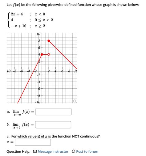 solved let f x be the following piecewise defined function