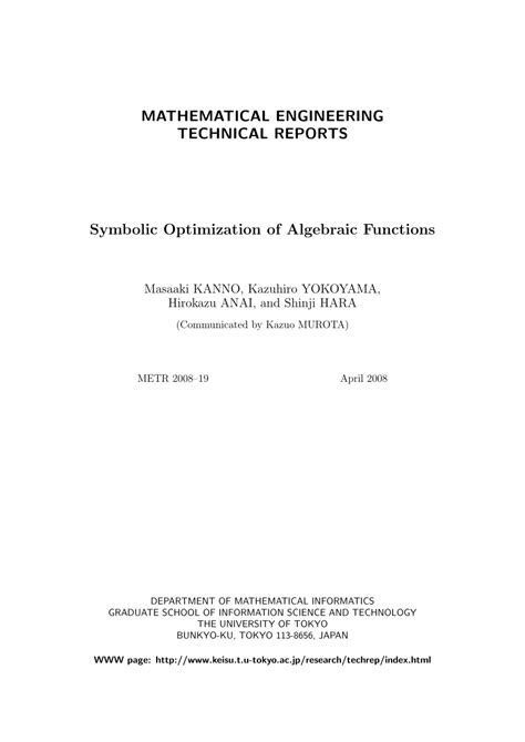 pdf symbolic optimization of algebraic functions