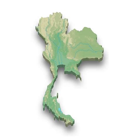 Mapa De Relieve Isom Trico D De Tailandia Vector Premium