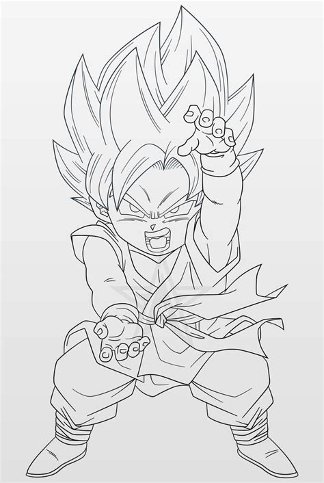 Super Saiyan Blue Kaioken GT Goku 1 Line Art By AubreiPrince Goku