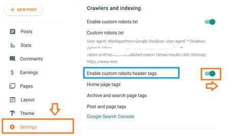 How To Set Up Custom Robots Header Tags In Blogger