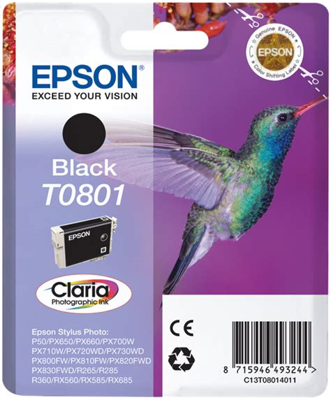 Epson Cartouche Encre T0801 Noir En Stock 123CONSOMMABLES