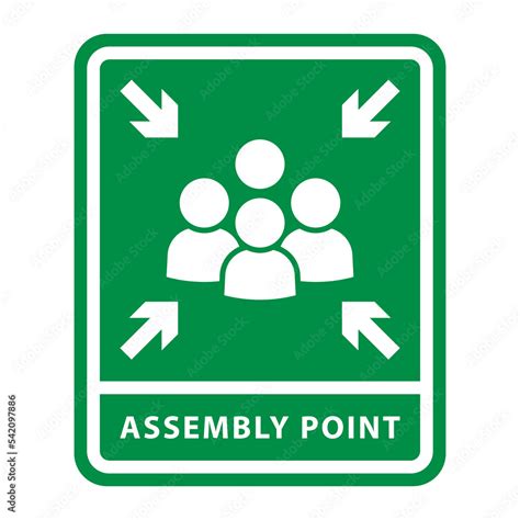 Fototapeta Emergency Evacuation Assembly Point Sign Emergency