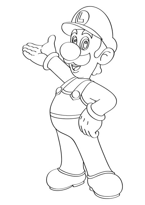 Desenho Para Colorir E Imprimir Luigi Super Mario PDF