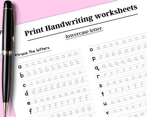 neat handwriting styles practice sheets