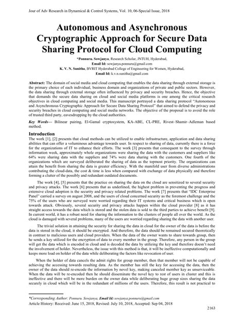 pdf autonomous and asynchronous cryptographic approach for secure data sharing protocol for