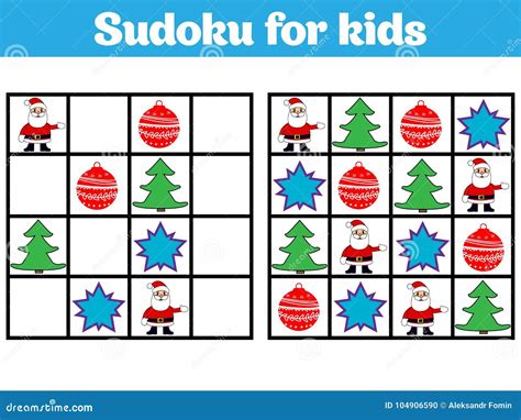 Sudoku Spiel Für Kinder Mit Bildern Logikspiel Für Vorschulkinder Rebus