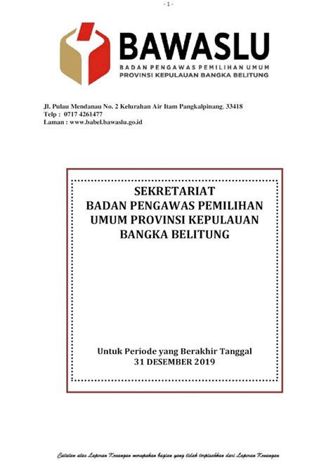 PDF SEKRETARIAT BADAN PENGAWAS PEMILIHAN UMUM PROVINSI Sesuai
