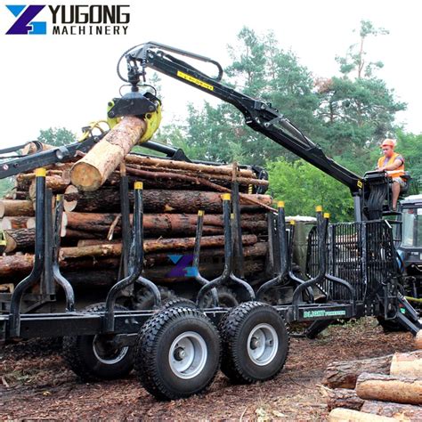 3 Tons Timber Trailer With Crane Ce Approved Hydraulic Cylinder Atv Log