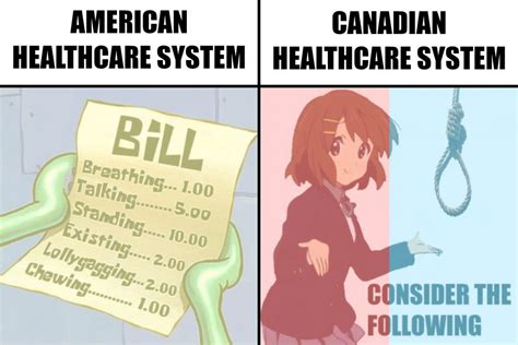 The Sad Reality Of North American Healthcare R Politicalcompassmemes