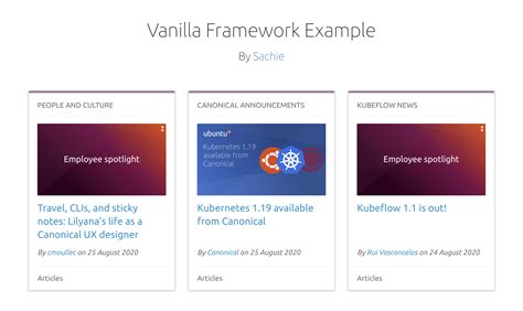 github sachie vanilla framework example an example app that uses vanilla framework in react