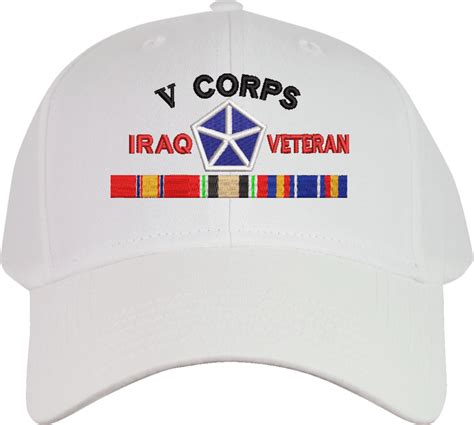 V Corps Iraq Veteran Embroidered Cap With Ribbons