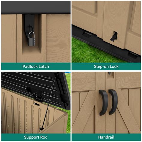 YITAHOME Outdoor Horizontal Storage Shed With X Shaped Lockable Door