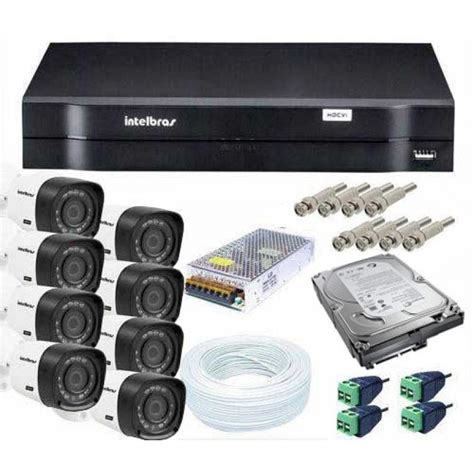 Kit 8 Câmeras Intelbras Dvr 8 Canais CfTV Completo MadeiraMadeira