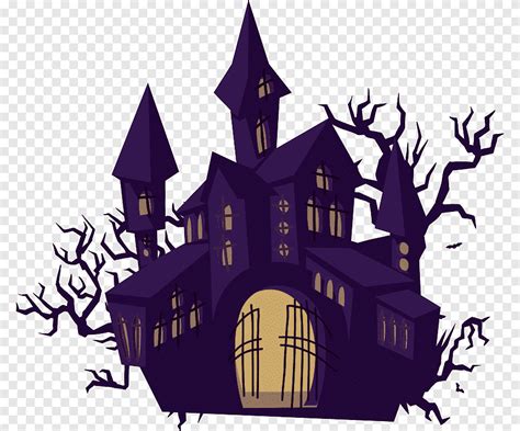 Maison hantée de couleur Halloween Halloween png PNGEgg