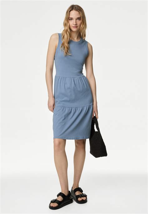Saf Pamuklu Mini Elbise Marks Spencer