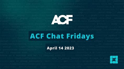 ACF Chat Friday April 14 2023 ACF Extended Reusable Blocks